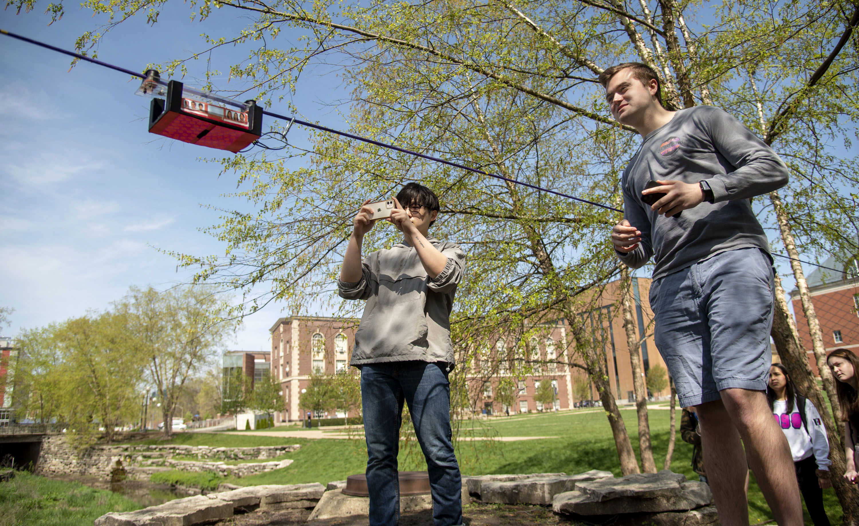 ME 370 rope climbers cross the Boneyard | Mechanical Science ...